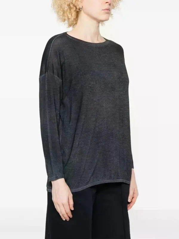 Avant Toi Three-quarter Sleeve Crewneck Sweater
