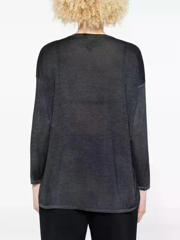 Avant Toi Three-quarter Sleeve Crewneck Sweater