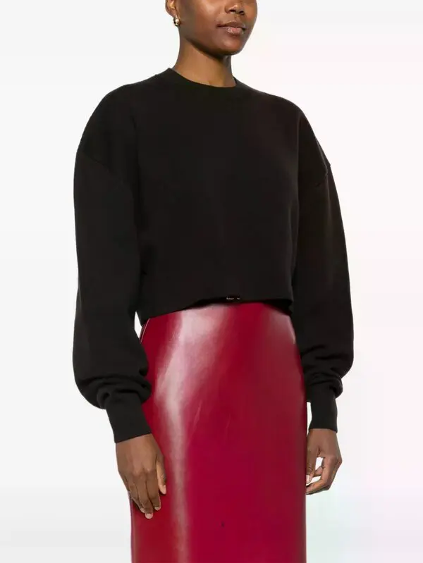 TOM FORD Round-neck Cropped Sweater - Brown