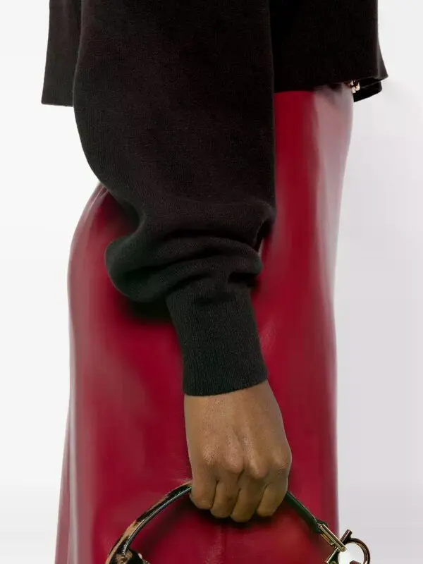 TOM FORD Round-neck Cropped Sweater - Brown