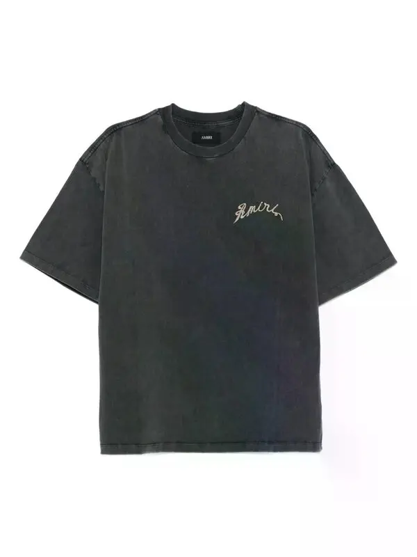 Amiri Embroidered Short-sleeve T-shirt - Black