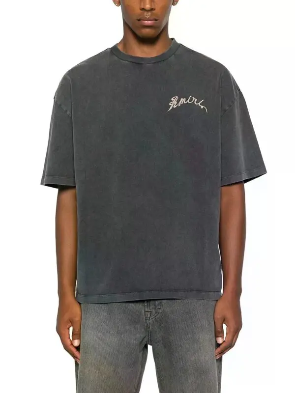 Amiri Embroidered Short-sleeve T-shirt - Black
