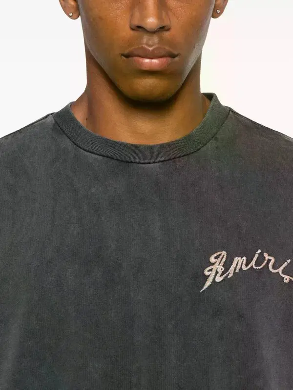 Amiri Embroidered Short-sleeve T-shirt - Black