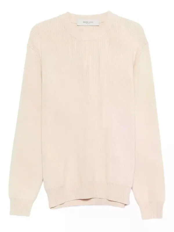 GOLDEN GOOSE Ribbed Crew-neck Sweater - Neutrals