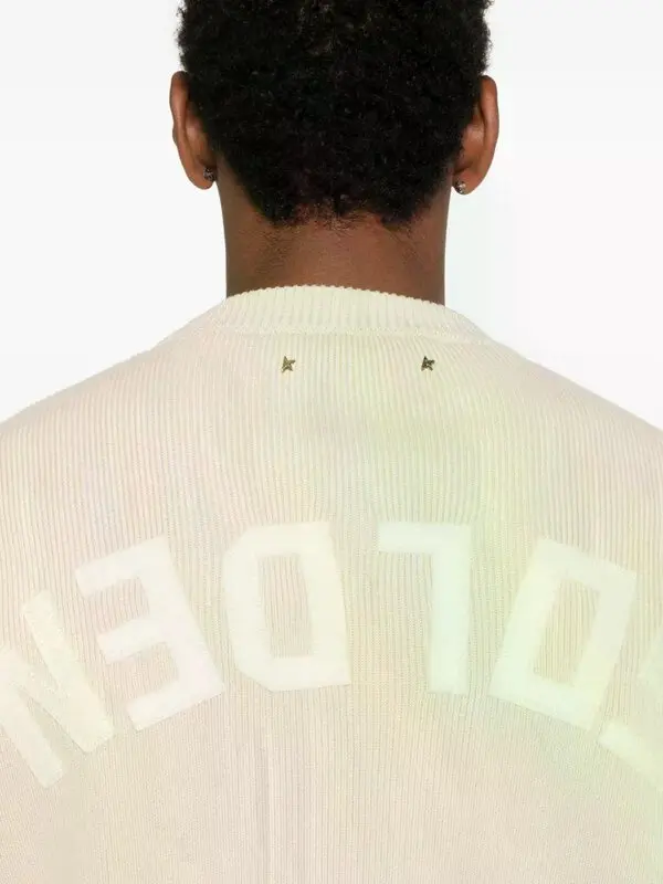 GOLDEN GOOSE Ribbed Crew-neck Sweater - Neutrals