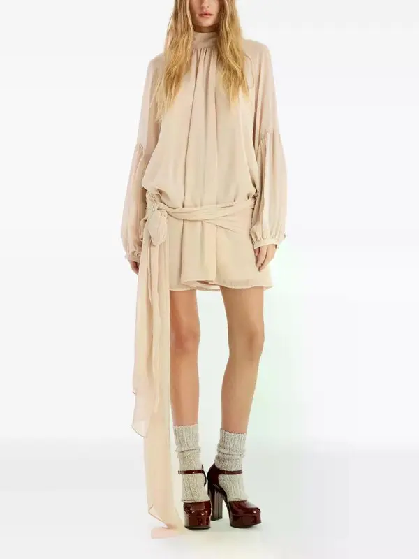 ROTATE BY BIRGER CHRISTENSEN Chiffon Strap Tie Mini Dress