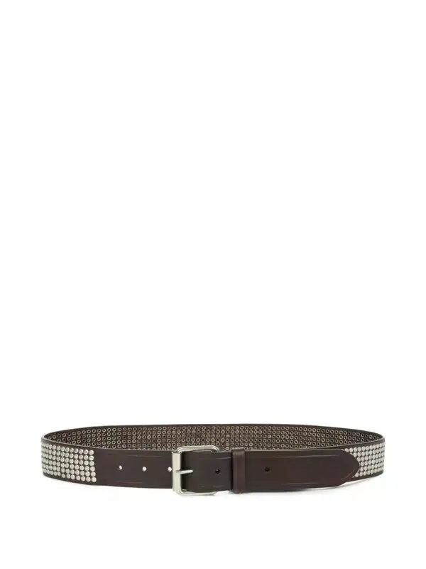 Dries Van Noten Studded Leather Belt - Brown