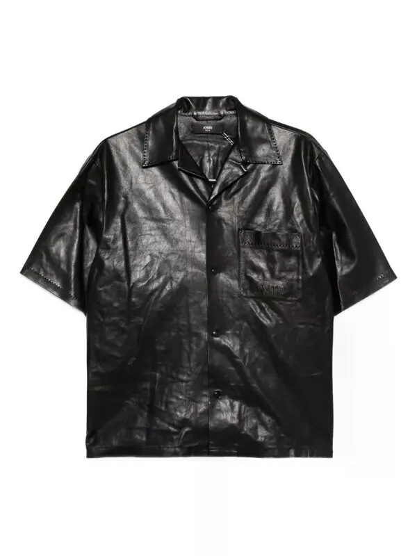 Amiri Leather Camp-collar Shirt