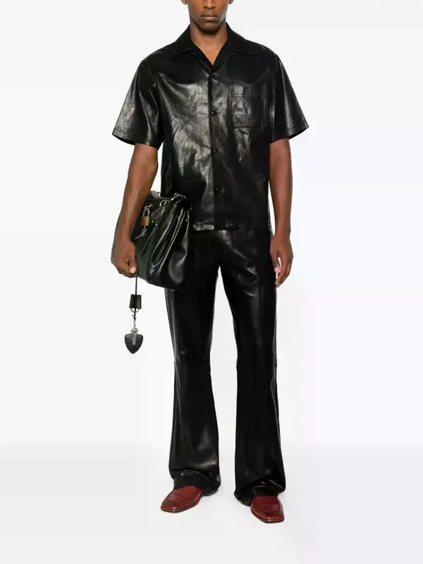 Amiri Leather Camp-collar Shirt