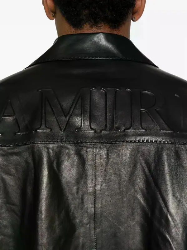 Amiri Leather Camp-collar Shirt