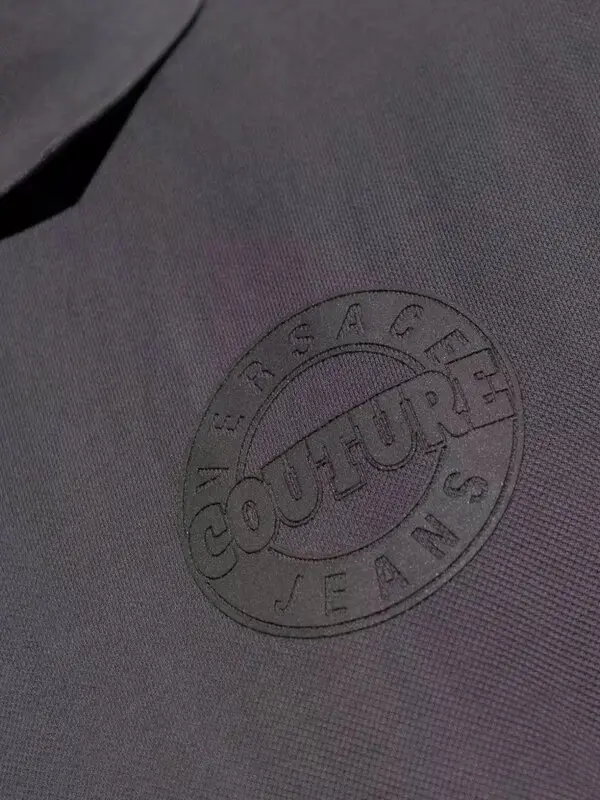 Versace Logo Cotton Polo Shirt - Grey