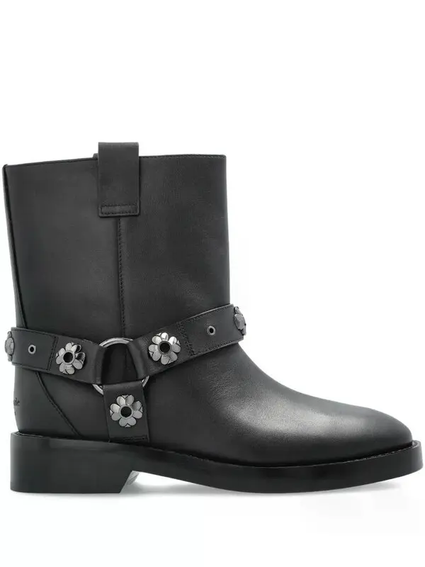 Kate Spade New York Flower-embellished Biker Boots