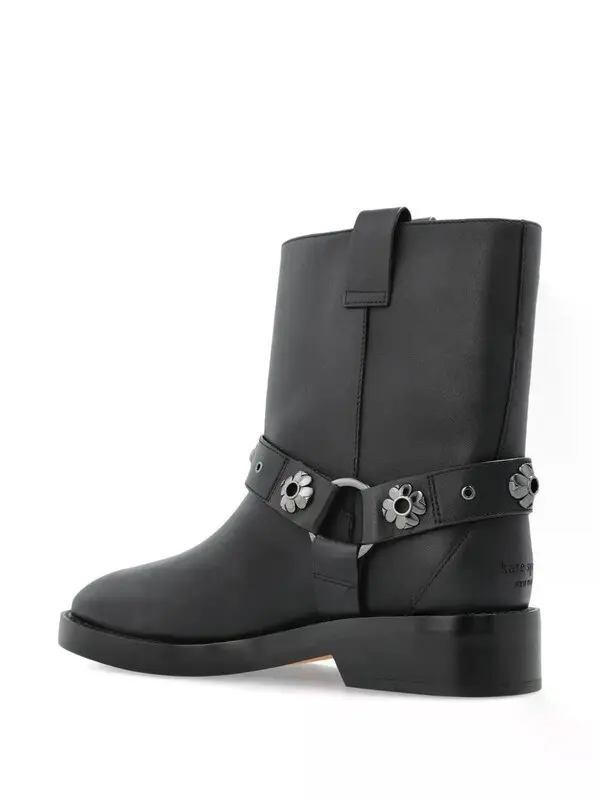 Kate Spade New York Flower-embellished Biker Boots