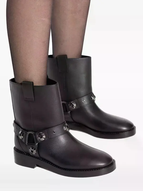 Kate Spade New York Flower-embellished Biker Boots