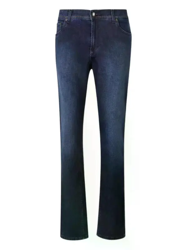 RICHARD J. BROWN Embroidered-pocket Straight Leg Jeans - Blue