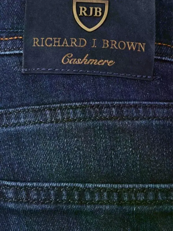 RICHARD J. BROWN Embroidered-pocket Straight Leg Jeans - Blue