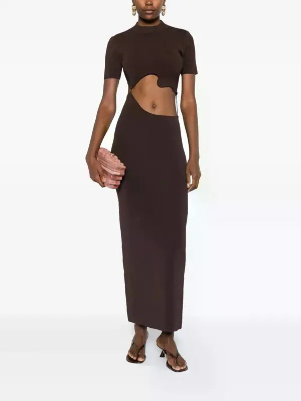 Christopher Esber Maparadita Lattice Separation Maxi Dress - Brown