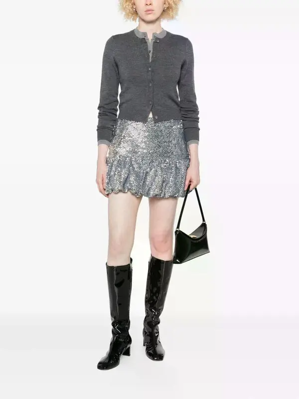 16Arlington Sequinned Bubble-hem Mini Skirt