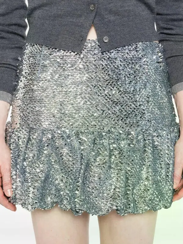 16Arlington Sequinned Bubble-hem Mini Skirt