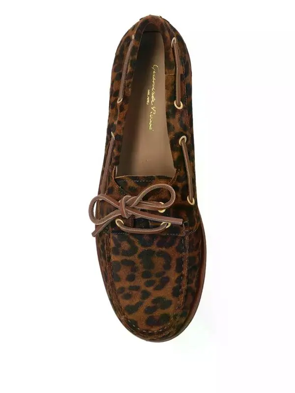 GIANVITO ROSSI Vandée Leopard Print Boat Shoes - Brown