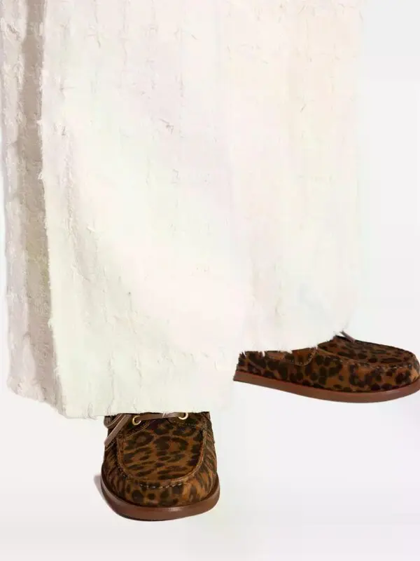 GIANVITO ROSSI Vandée Leopard Print Boat Shoes - Brown