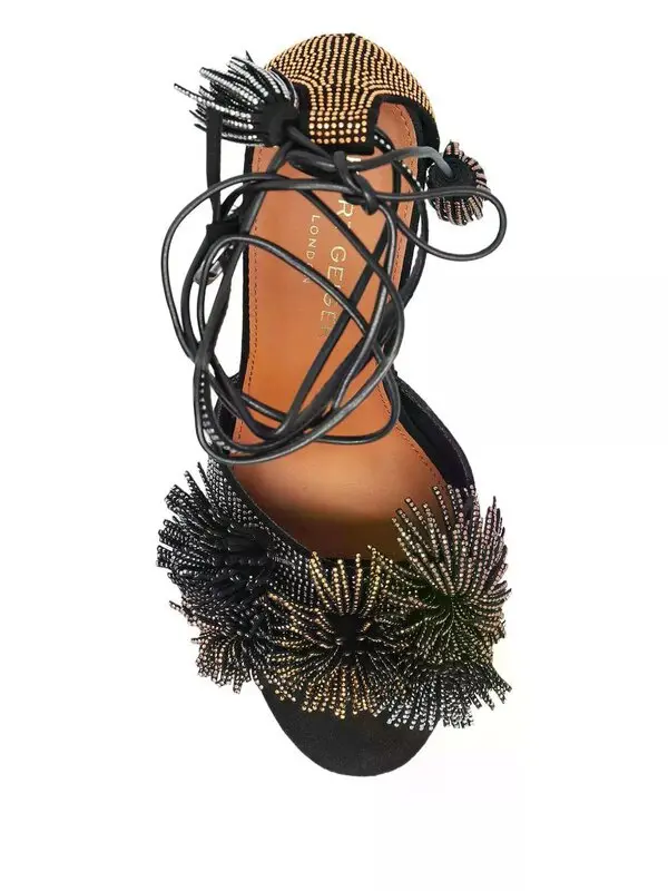 Kurt Geiger 90mm Embellished Ankle-tie Sandals - Black