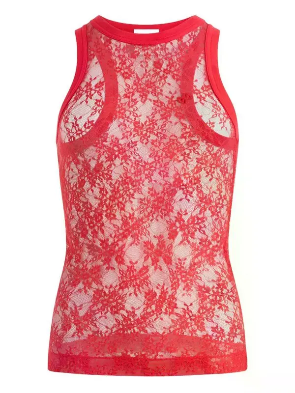 PATOU Lace Jersey Tank Top - Red