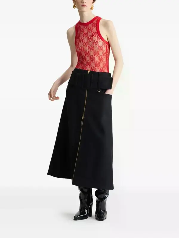 PATOU Lace Jersey Tank Top - Red
