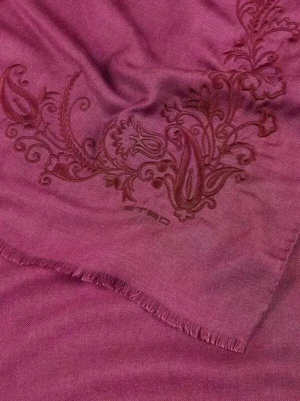 Etro Paisley-embroidered Scarf - Pink