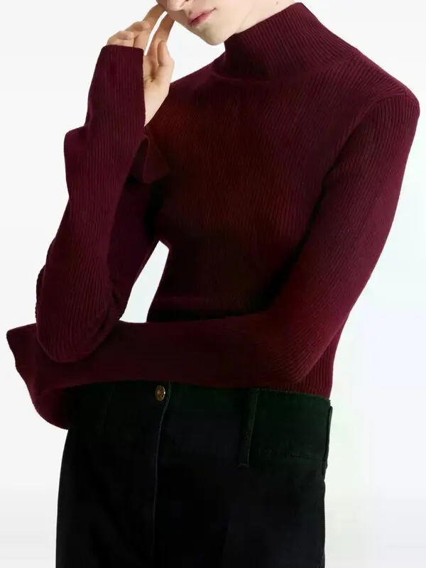 PATOU Ribbed High-neck Jumper - Red