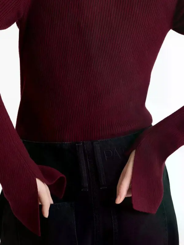 PATOU Ribbed High-neck Jumper - Red