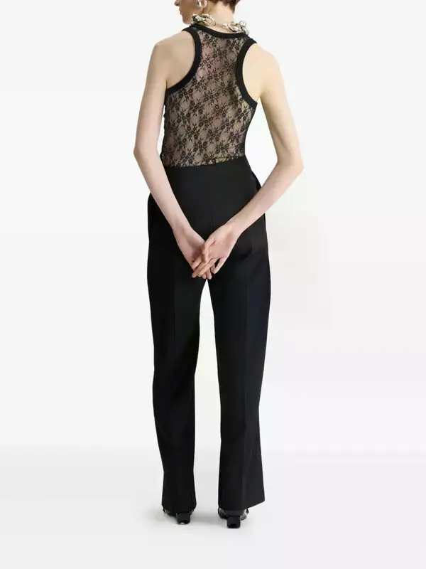 PATOU Floral-pattern Lace Tank Top - Black