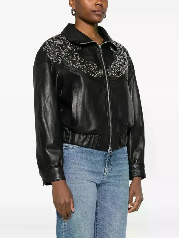 DONDUP Embellished Leather Jacket