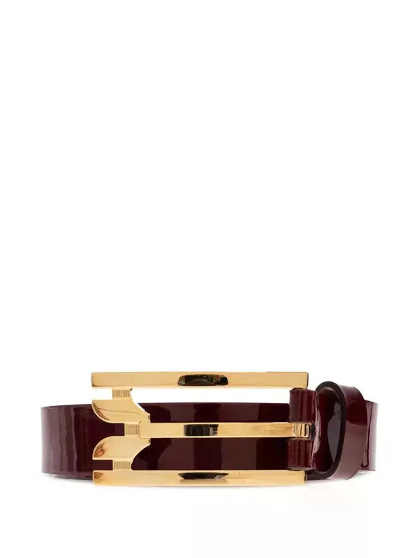 Victoria Beckham Patent-leather Buckle Belt - Red