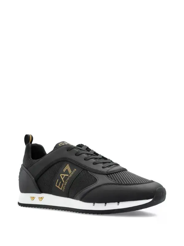 Emporio Armani Logo Stamp Sneakers - Black | Editorialist