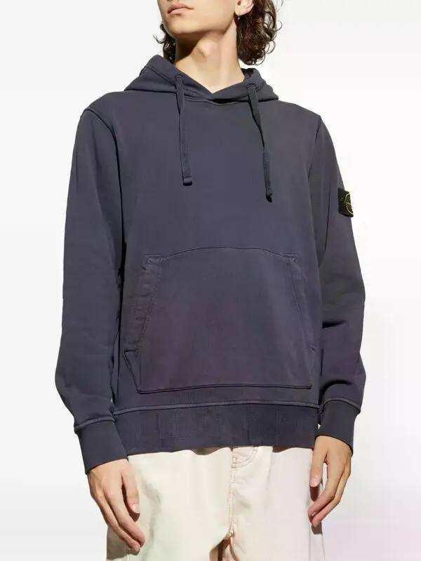 Stone Island Logo-patch Hoodie - Blue