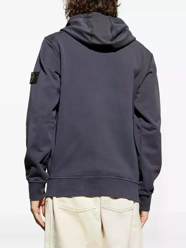 Stone Island Logo-patch Hoodie - Blue