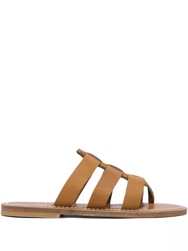 K.JACQUES Leather Thong Sandals - Brown
