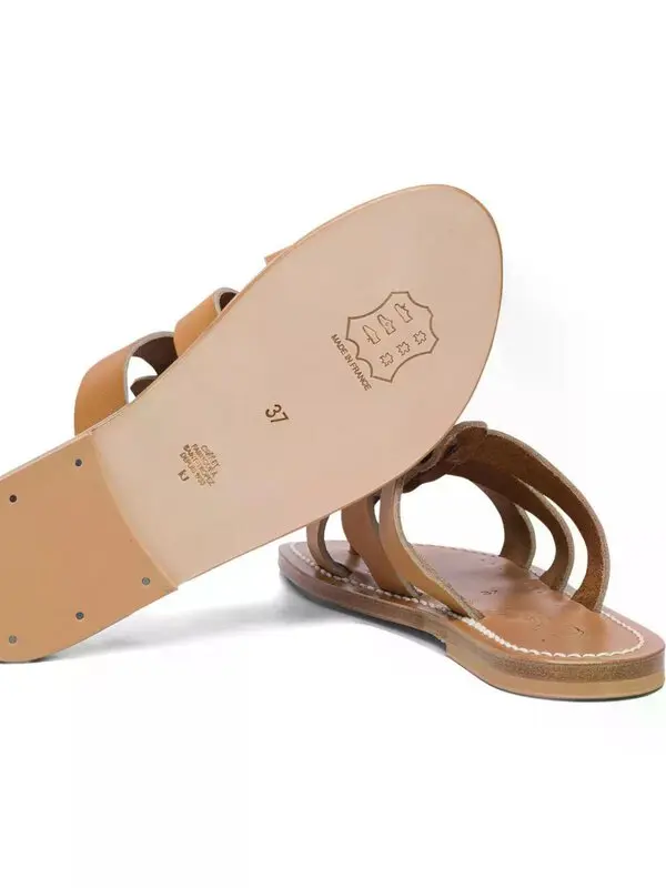 K.JACQUES Leather Thong Sandals - Brown