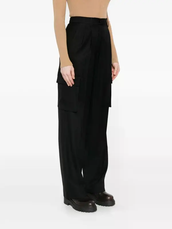 Herno Pleated Cargo Trousers - Black