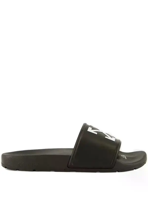 Off-White Arrow Motif Slip-on Sliders - Black