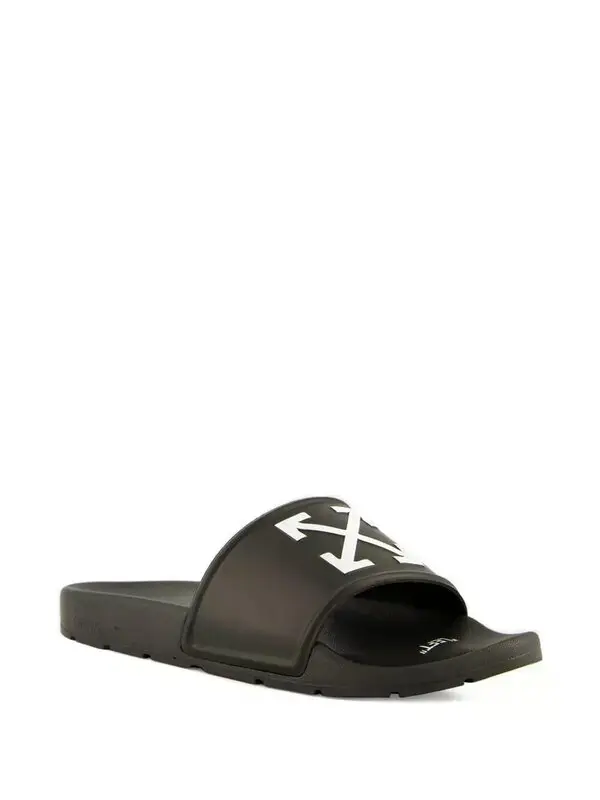Off-White Arrow Motif Slip-on Sliders - Black