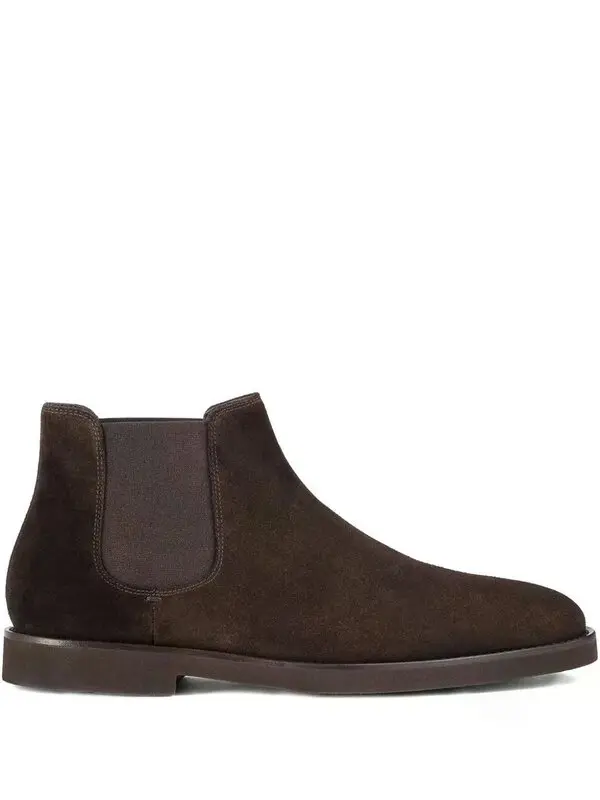 DOUCAL'S Suede Elastic-sided Ankle Boots - Brown