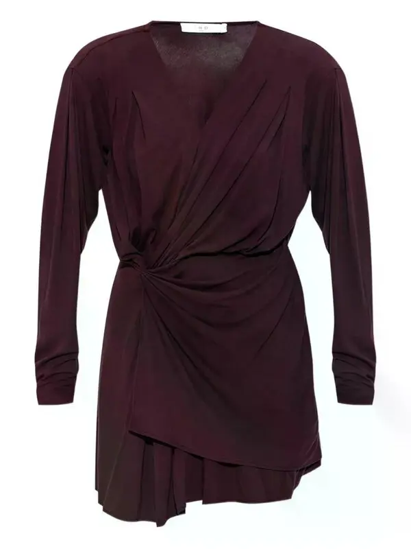 IRO PARIS Twisted V-neck Mini Dress - Red
