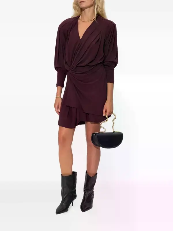 IRO PARIS Twisted V-neck Mini Dress - Red