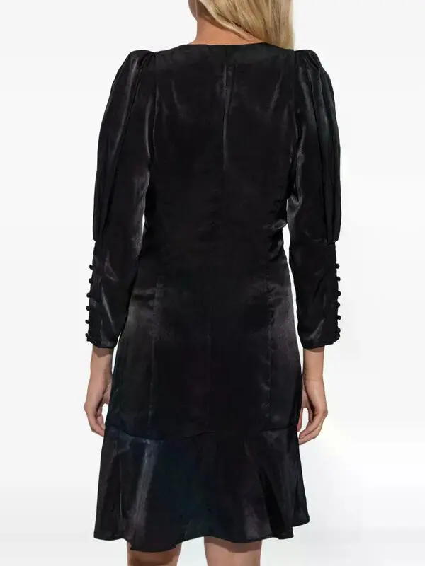 IRO PARIS Puff-sleeve Asymmetric Mini Dress - Black