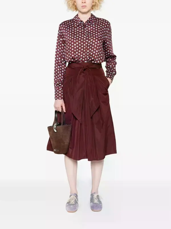 NIU Camelia Pleated Midi Skirt With Belt
