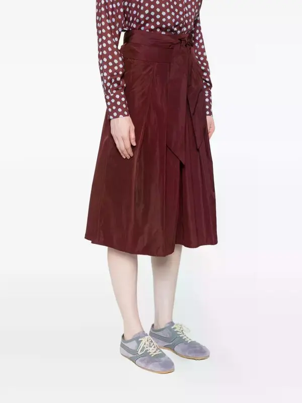 NIU Camelia Pleated Midi Skirt With Belt