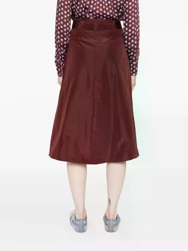NIU Camelia Pleated Midi Skirt With Belt