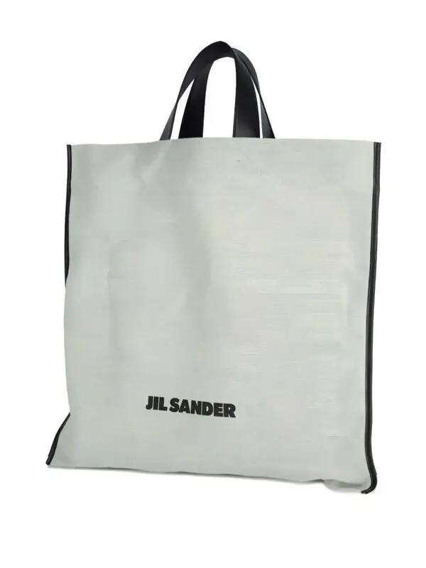 JIL SANDER Large Leather-trimmed Tote Bag